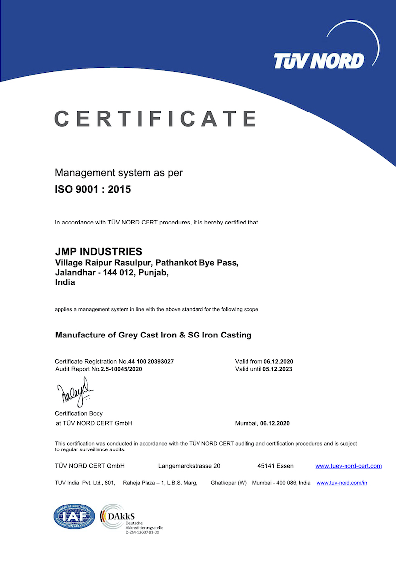 JMP India - Certifications