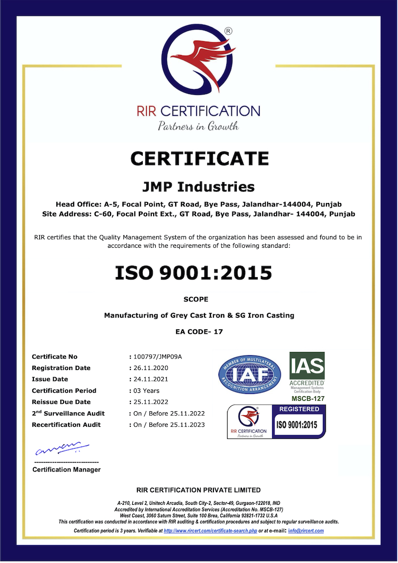 JMP India - Certifications